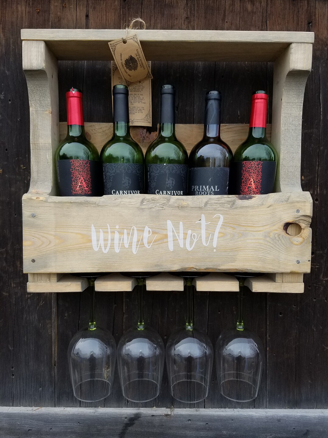 Hand Painted Wine Rack, Ready to Ship, Wall Wine Rack, Personalized ...