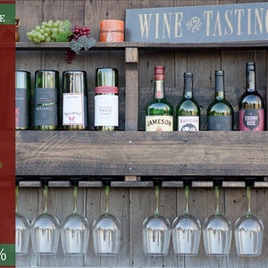 8 Bottle Wine Rack Inverted Wall Mounted Wine Rack / Wine - Etsy