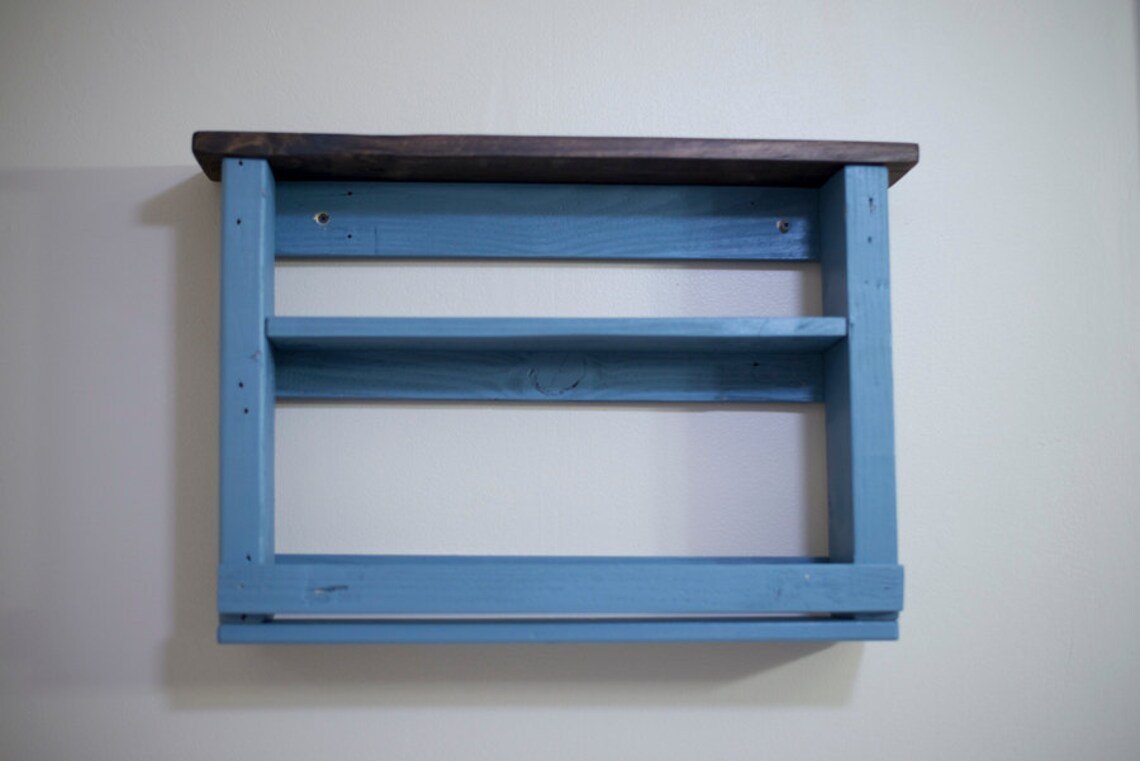 Bathroom Shelf/ Two Tone Shelf / Wall Shelf / Floating Shelf / Wooden ...