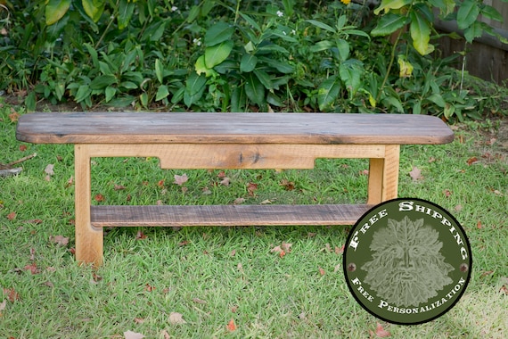 Pallet Wood Entryway Bench With Storage Farmhouse Dining | Etsy