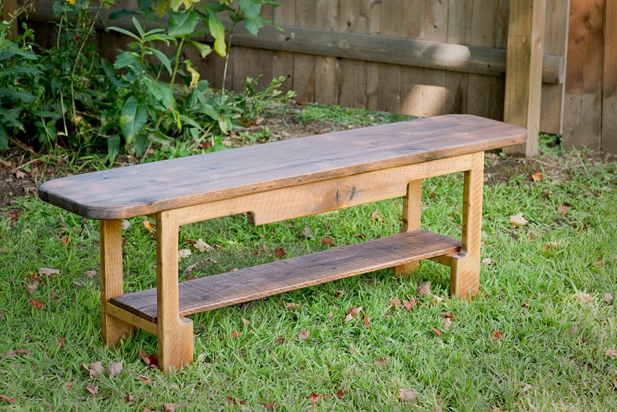 Pallet Wood Entryway Bench With Storage, Farmhouse Dining Bench ...