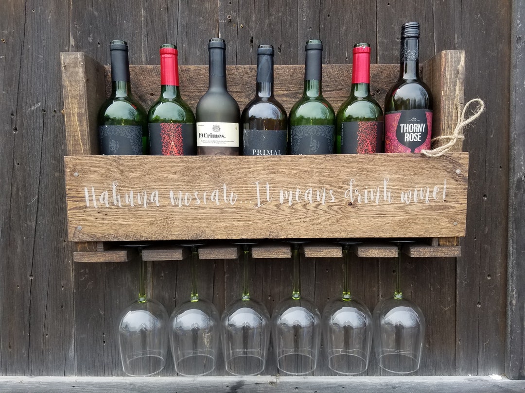 Hand Painted Wine Rack Ready to Ship Wall Wine Rack - Etsy