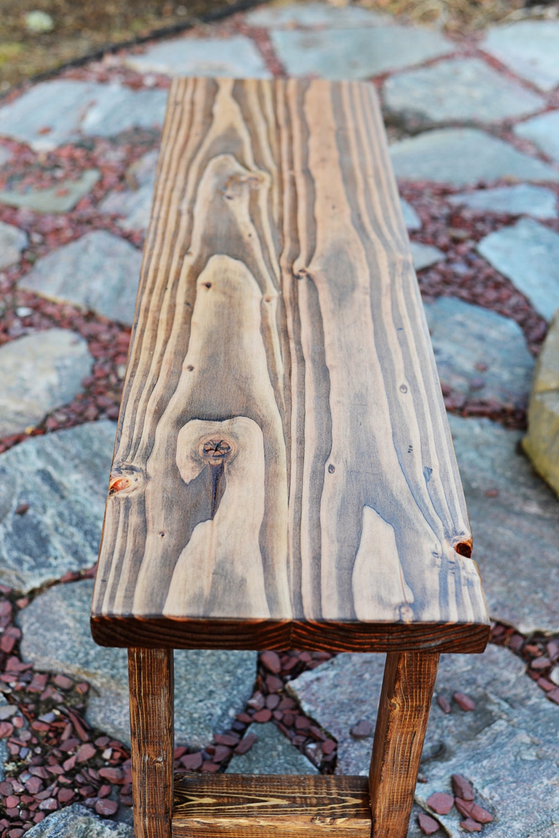 Rustic Wood Entryway Bench Farmhouse Dining Bench Industrial Wooden ...