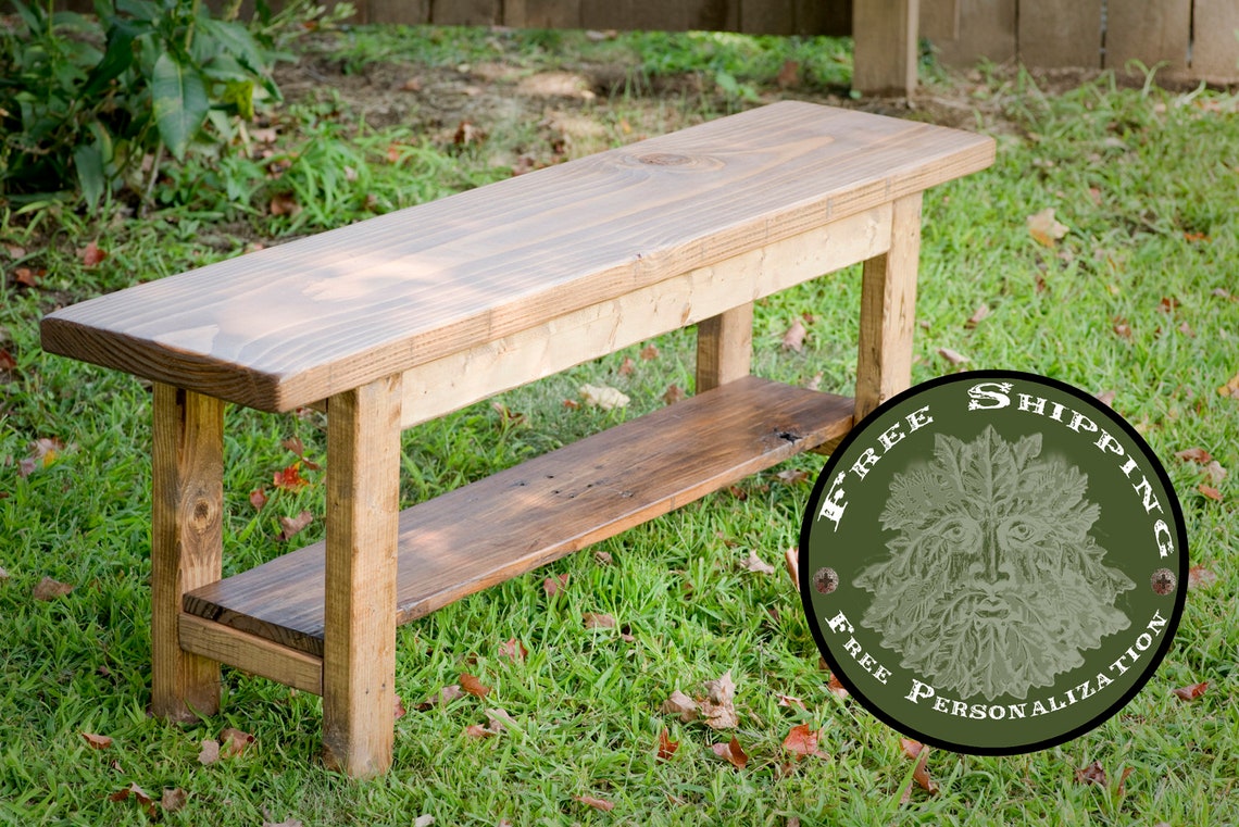 Rustic Wood Entryway Bench With Storage Farmhouse Dining - Etsy