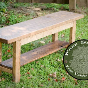 Rustic Wood Entryway Bench With Storage, Farmhouse Dining Bench ...