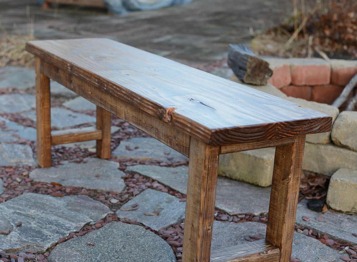 Rustic Wood Entryway Bench Farmhouse Dining Bench Industrial Wooden ...