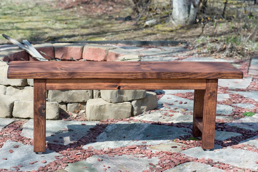 Rustic Wood Entryway Bench Farmhouse Dining Bench Industrial Wooden ...