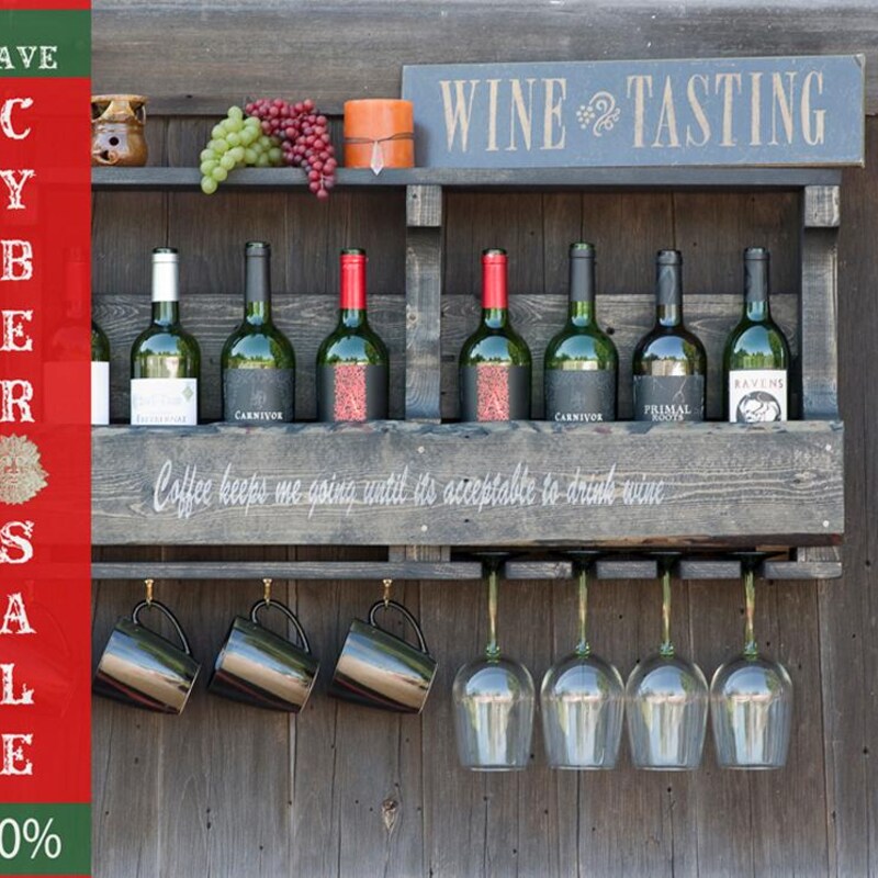 Rustic Wine Rack - Etsy