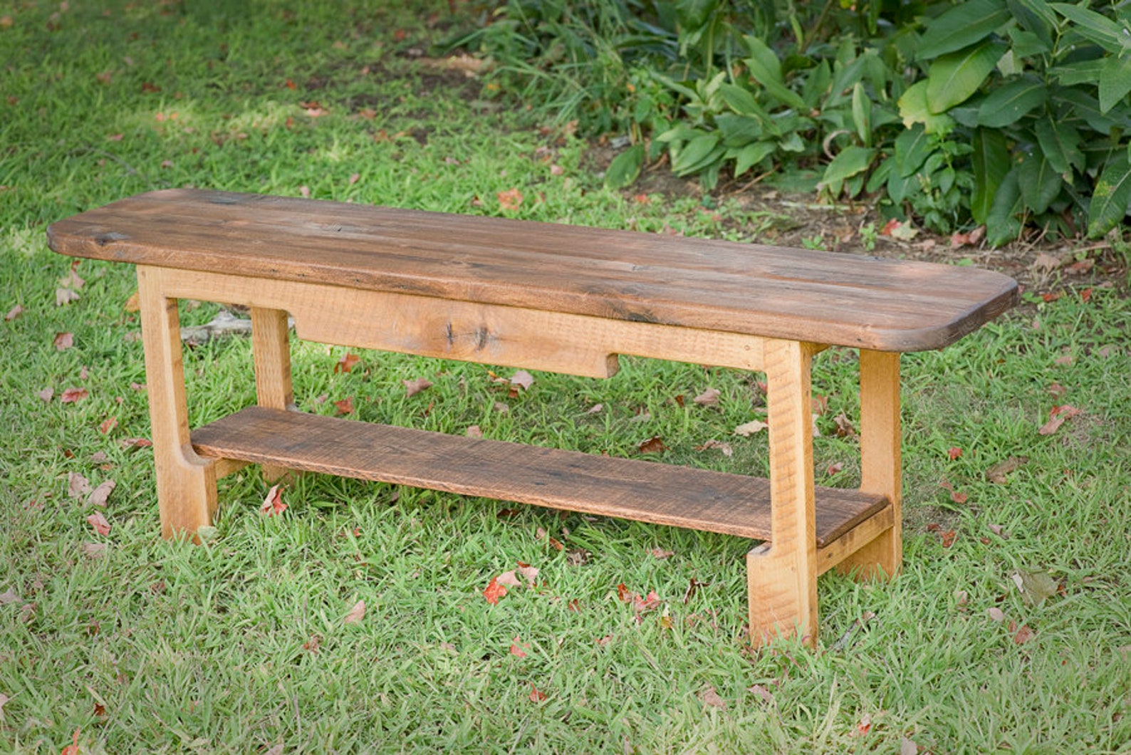 Pallet Wood Entryway Bench With Storage, Farmhouse Dining Bench ...