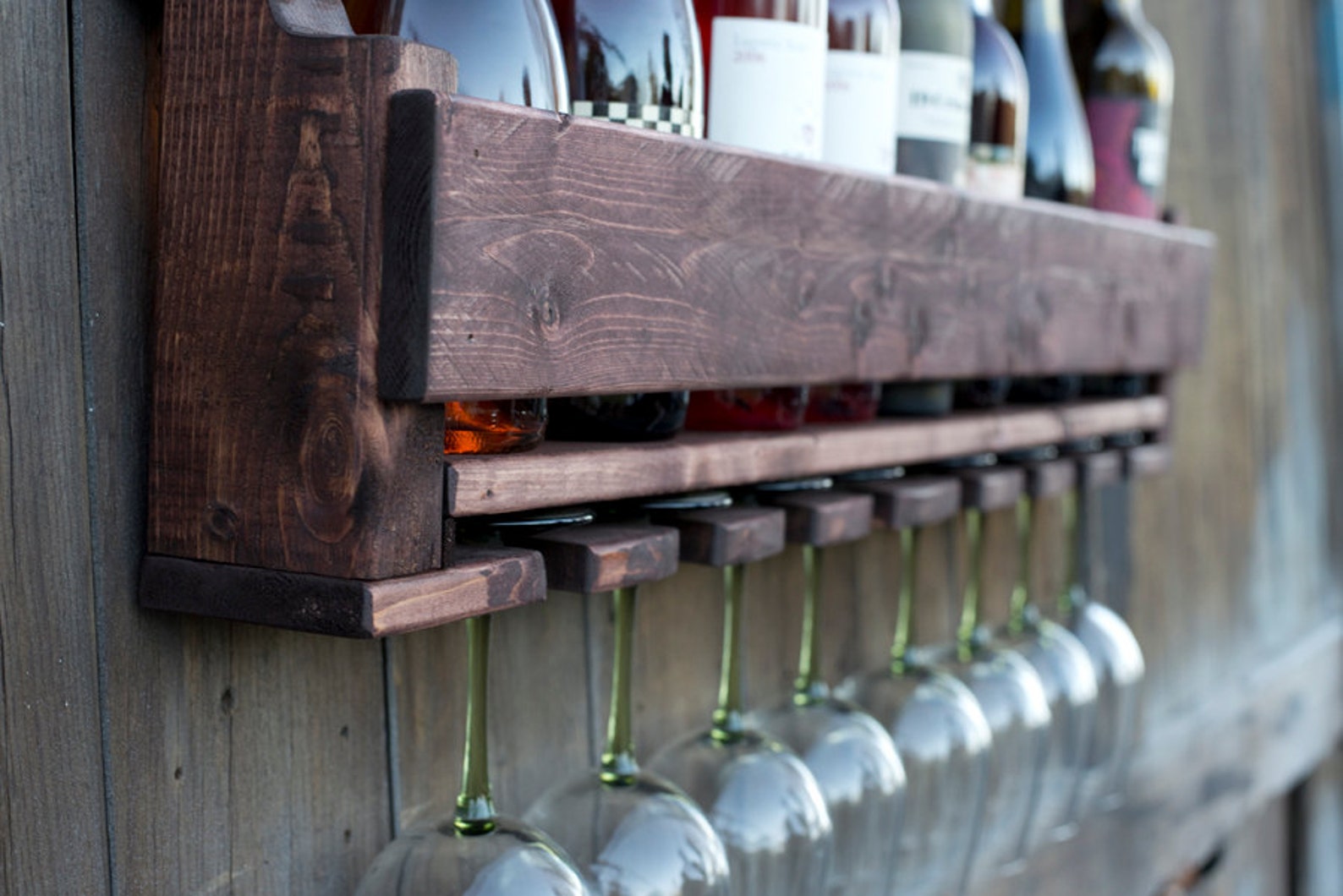 Wine Rack, Modern Wine Rack, Wall Mounted, Wood Wine Rack, Wall Wine ...