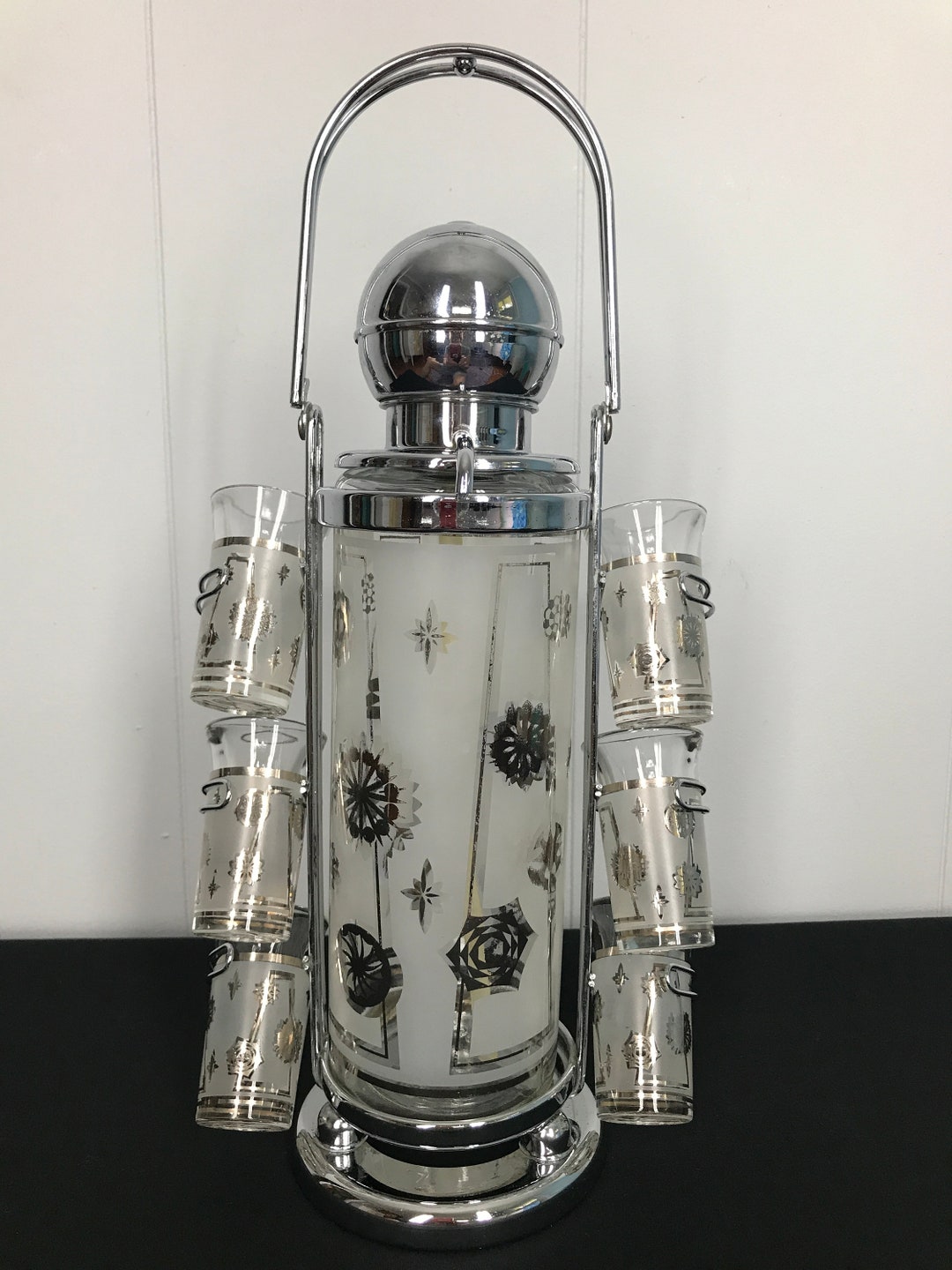 MCM Mid-century Modern Alcohol Liquor Dispenser With Caddy 6 Shot ...