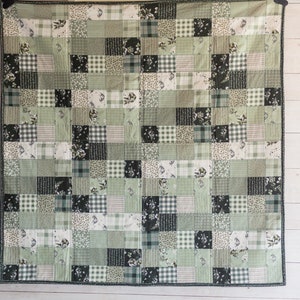 Sage Green Patchwork Baby Quilt | Handmade Cotton Heirloom - Etsy