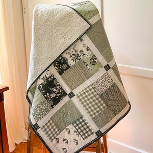 Sage Green Baby Quilt | Handmade Gift for New Baby | Patchwork Crib ...