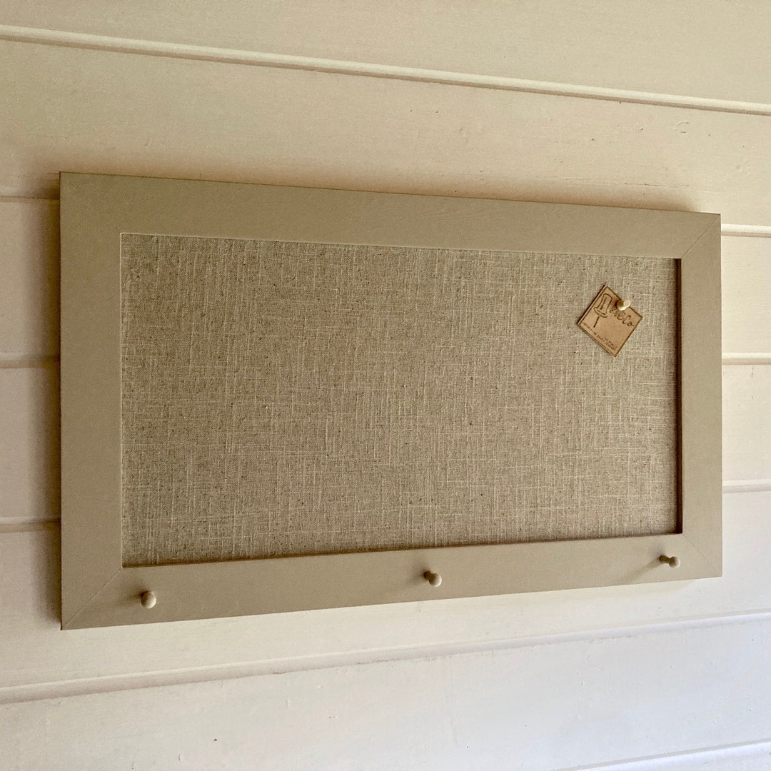 Framed Pinboard Shaker Pegs Noticeboard Key Holder Framed Fabric ...