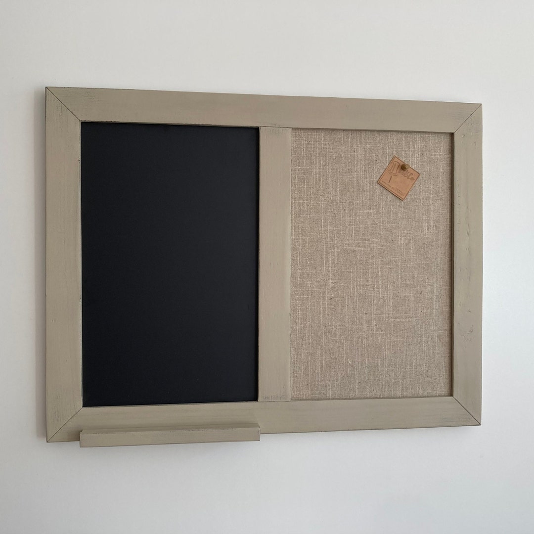 Handcrafted Chalkboard Pinboard: FSC Wood Fabric Noticeboard - Etsy UK