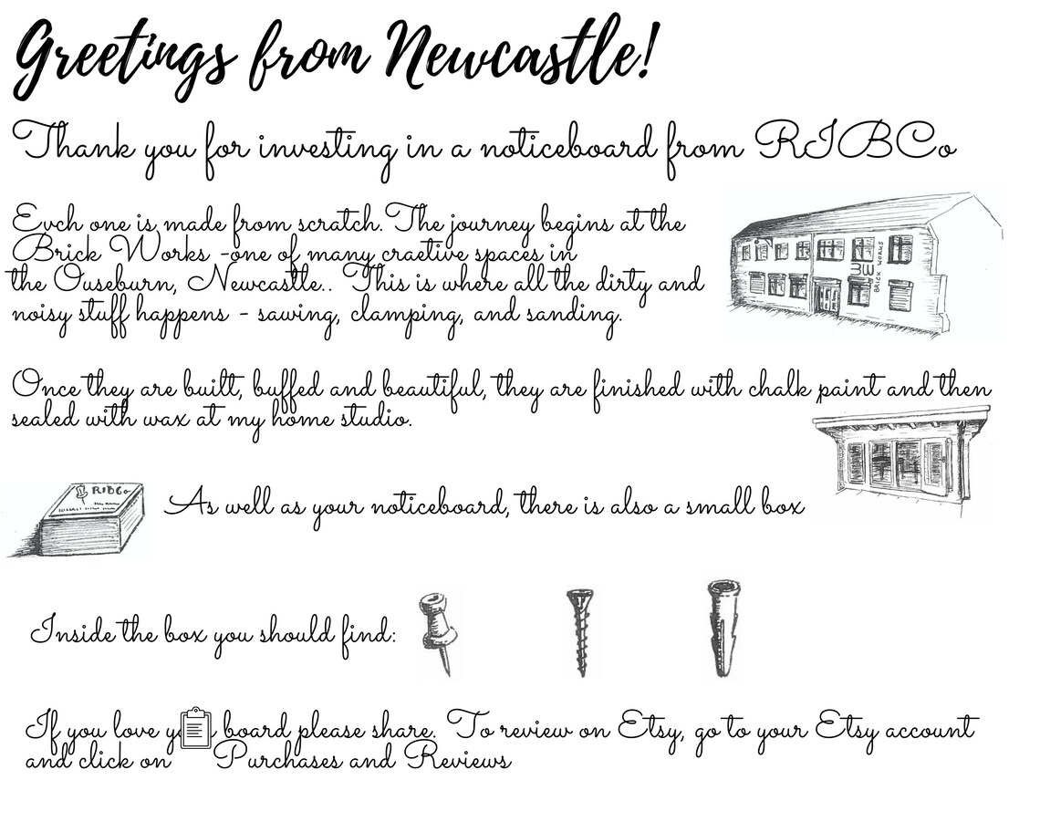 Hand Crafted Noticeboard / Bulletin Pin Board With Letter - Etsy UK