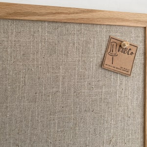 Oak Framed Fabric Pinboard | Finished With Wax | Narrow Framed Pin ...