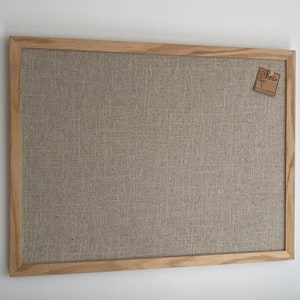 Oak Framed Fabric Pinboard | Finished With Wax | Narrow Framed Pin ...
