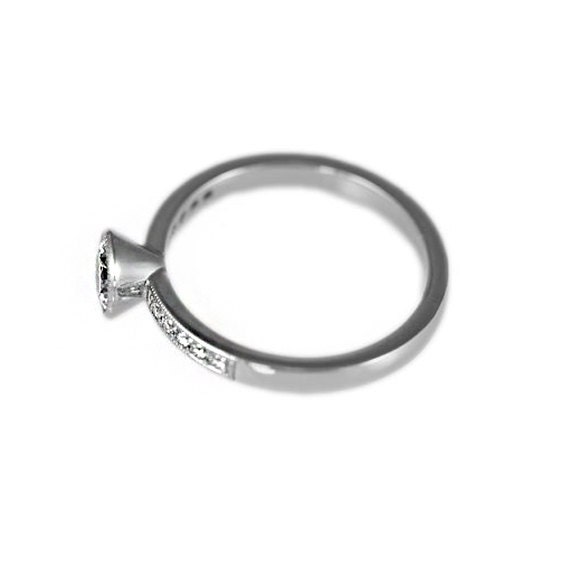 Dainty Engagement, Simple Bezel Ring, Colorless Engagement, Diamond ...