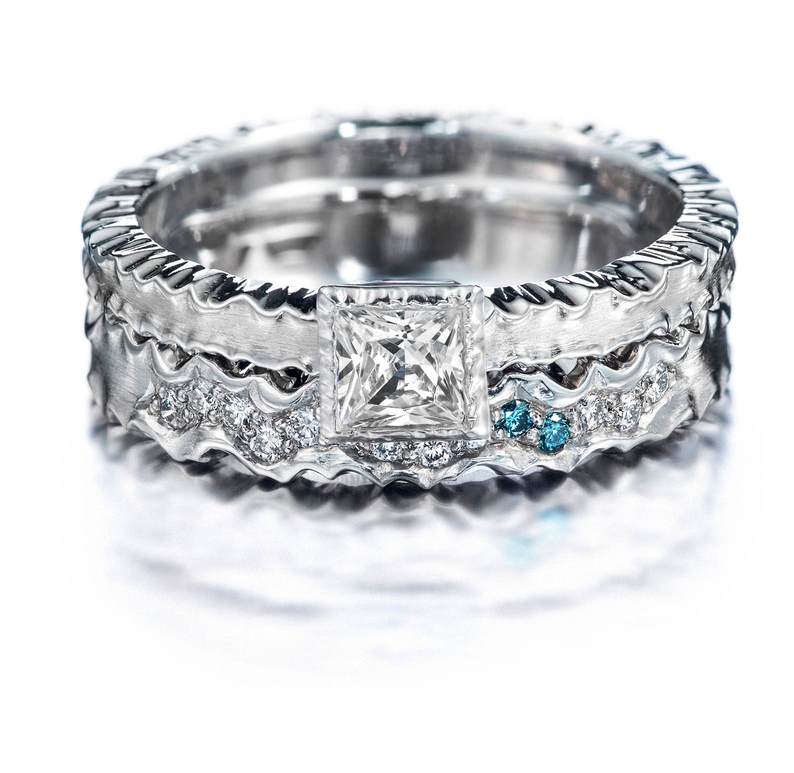 Unique Bridal Ring Set Matching Wedding Ring Set for Her - Etsy