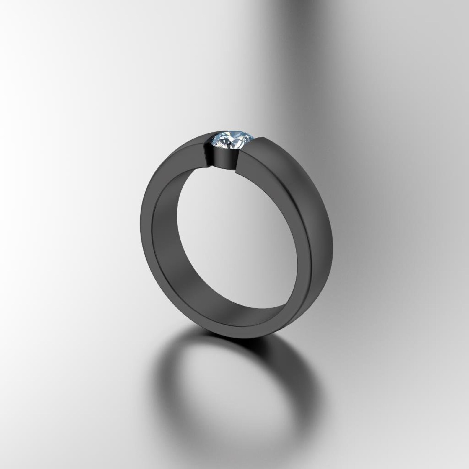 Black Engagement Ring Black Diamond Ring Modern Black Ring - Etsy