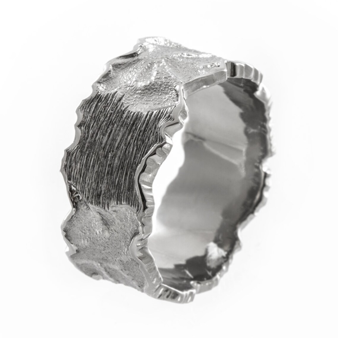 Men's wide rustic ring 11mm ring men men's rugged | Etsy