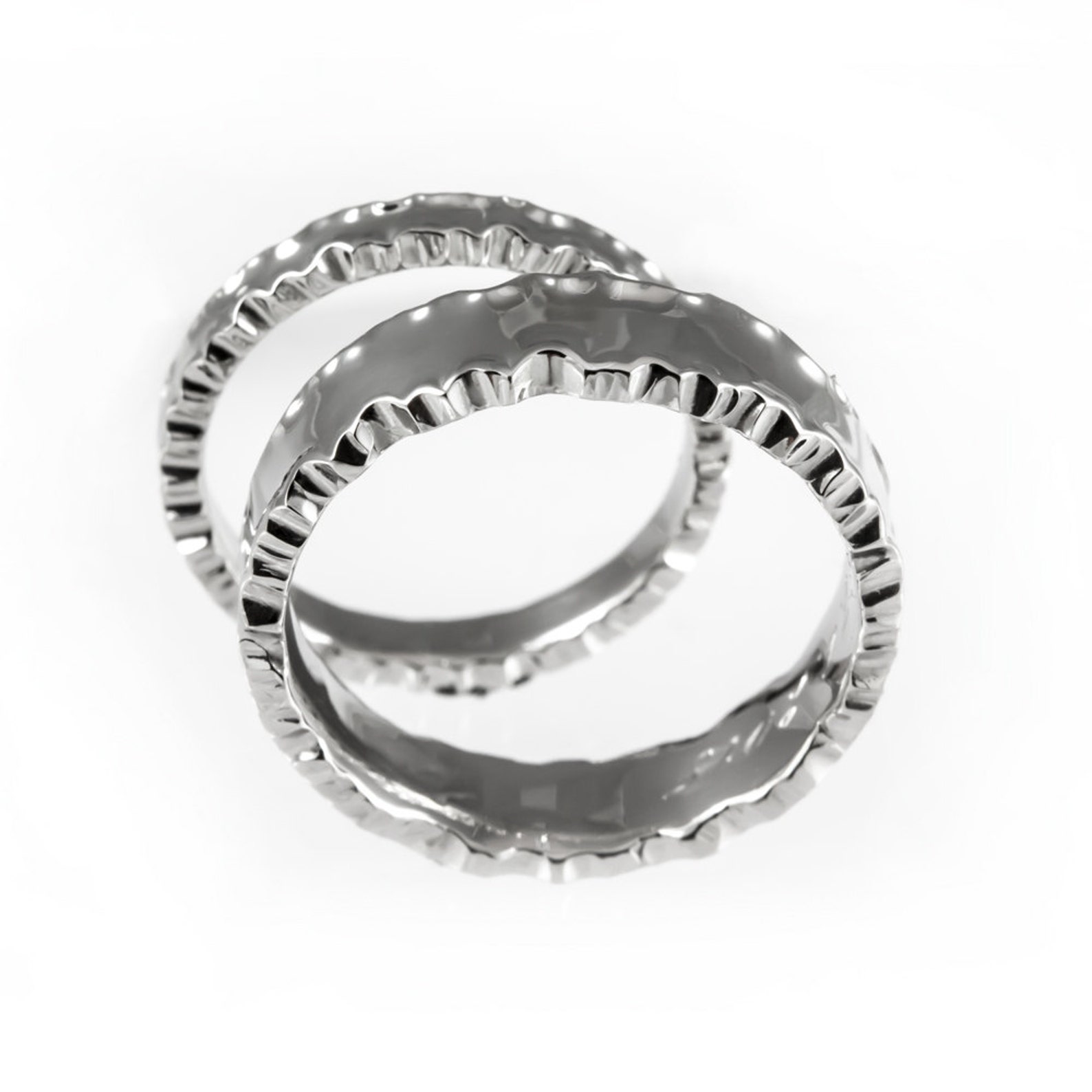 Unique Wedding Band Set White Gold Wedding Ring Set Wedding | Etsy