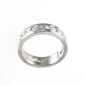 Unique Diamond Wedding Band, Flush Set Diamond Ring, Modern Diamond ...