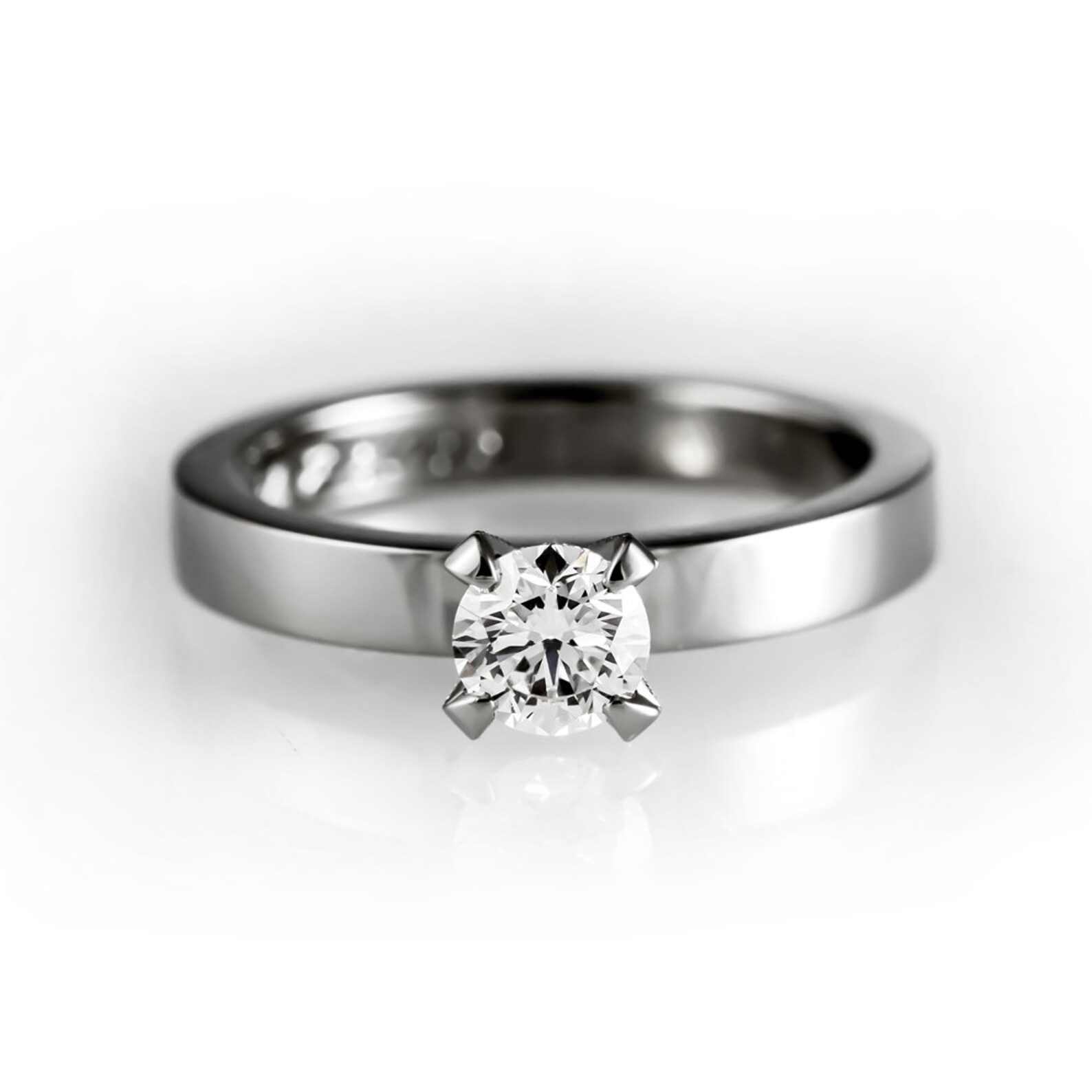 Modern Diamond Engagement Ring Simple Diamond Wedding Ring - Etsy