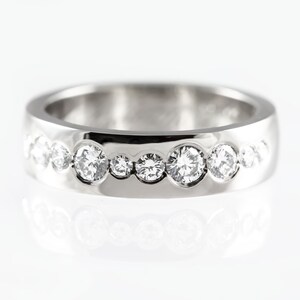 Unique Diamond Wedding Band, Flush Set Diamond Ring, Modern Diamond ...