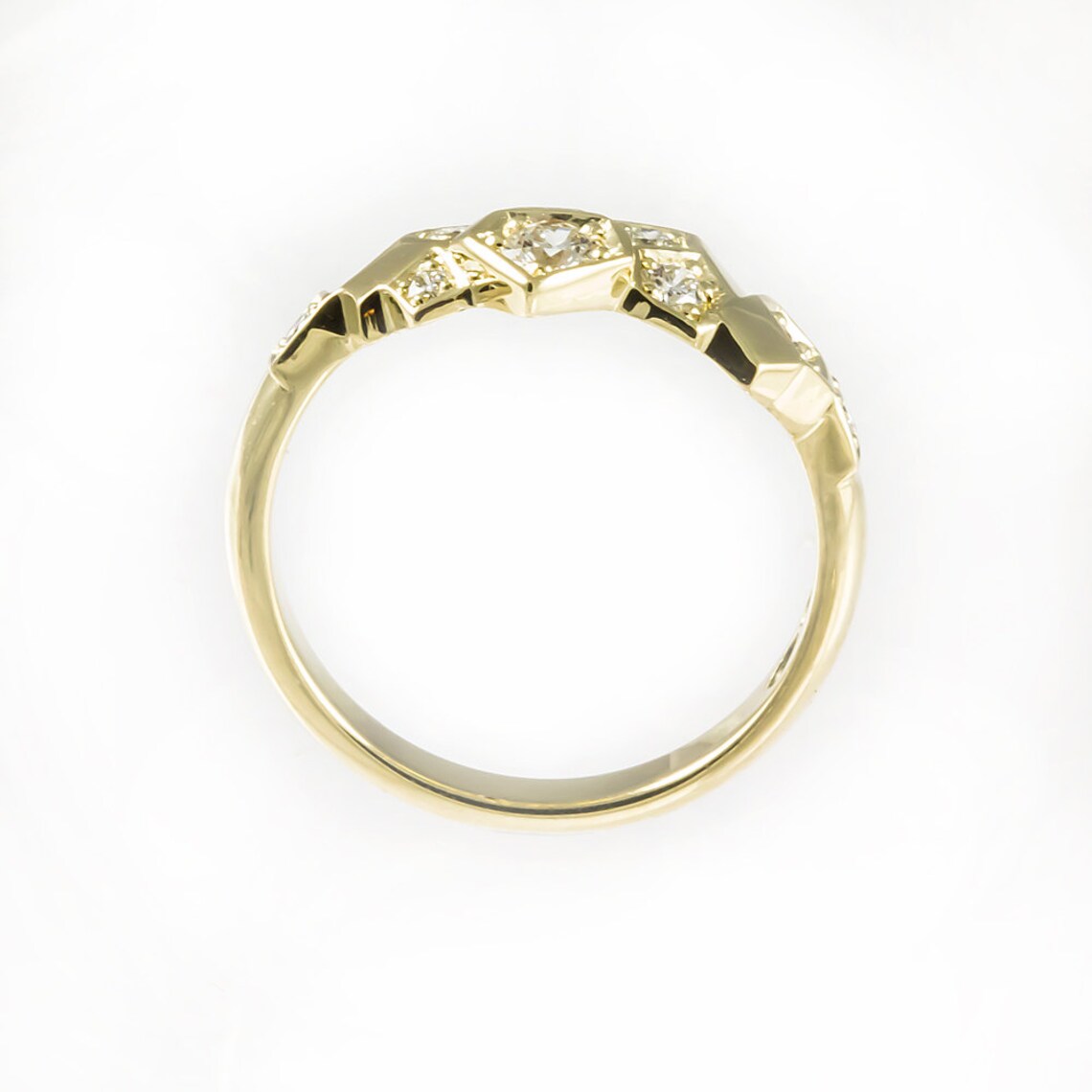 Unique yellow gold engagement ring crown engagement ring | Etsy