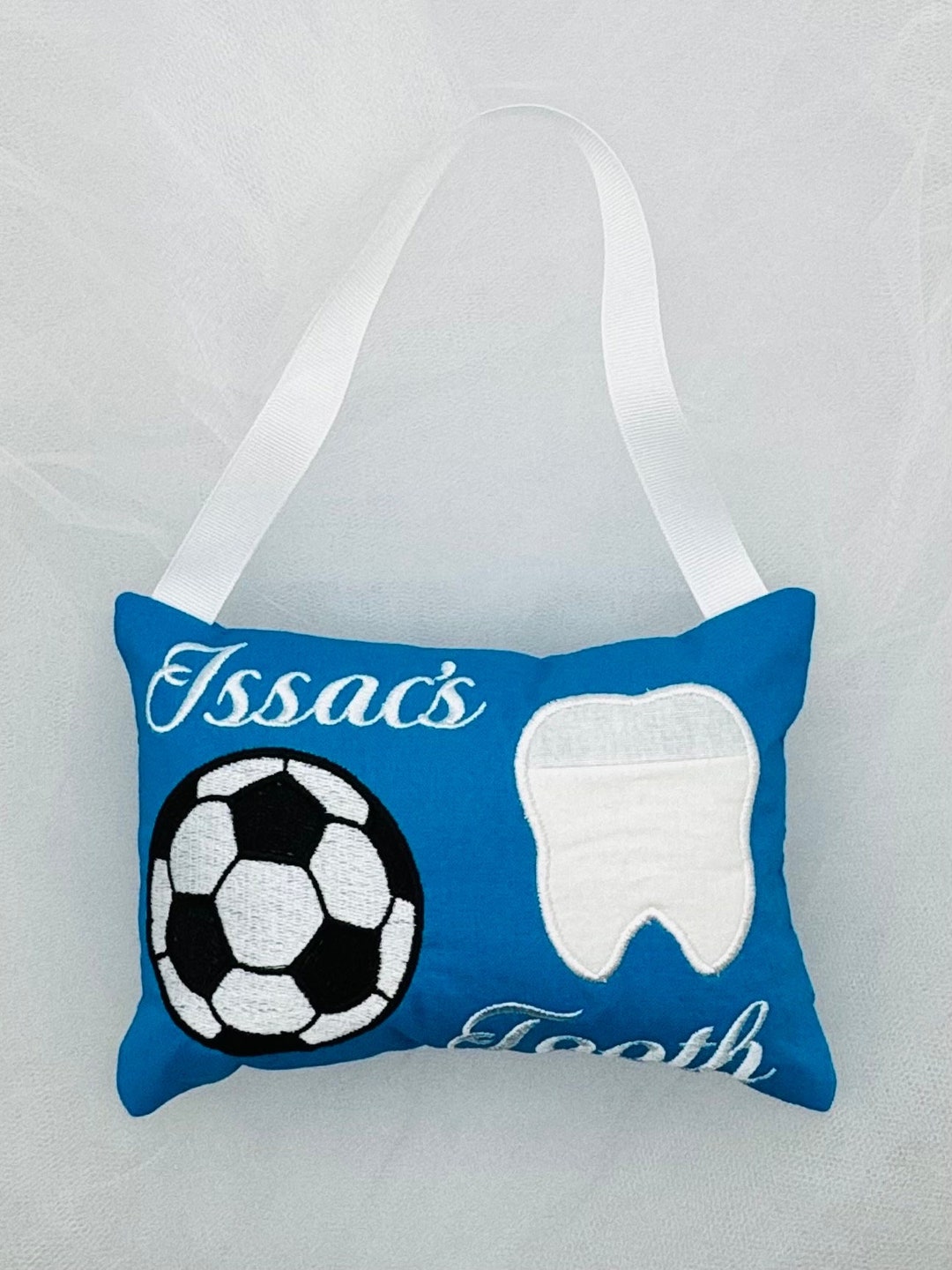 Personalised Soccer Tooth Fairy Pillow Tooth Pocket For Lost Tooth ...