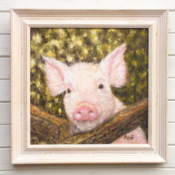 Pig Painting - Etsy UK