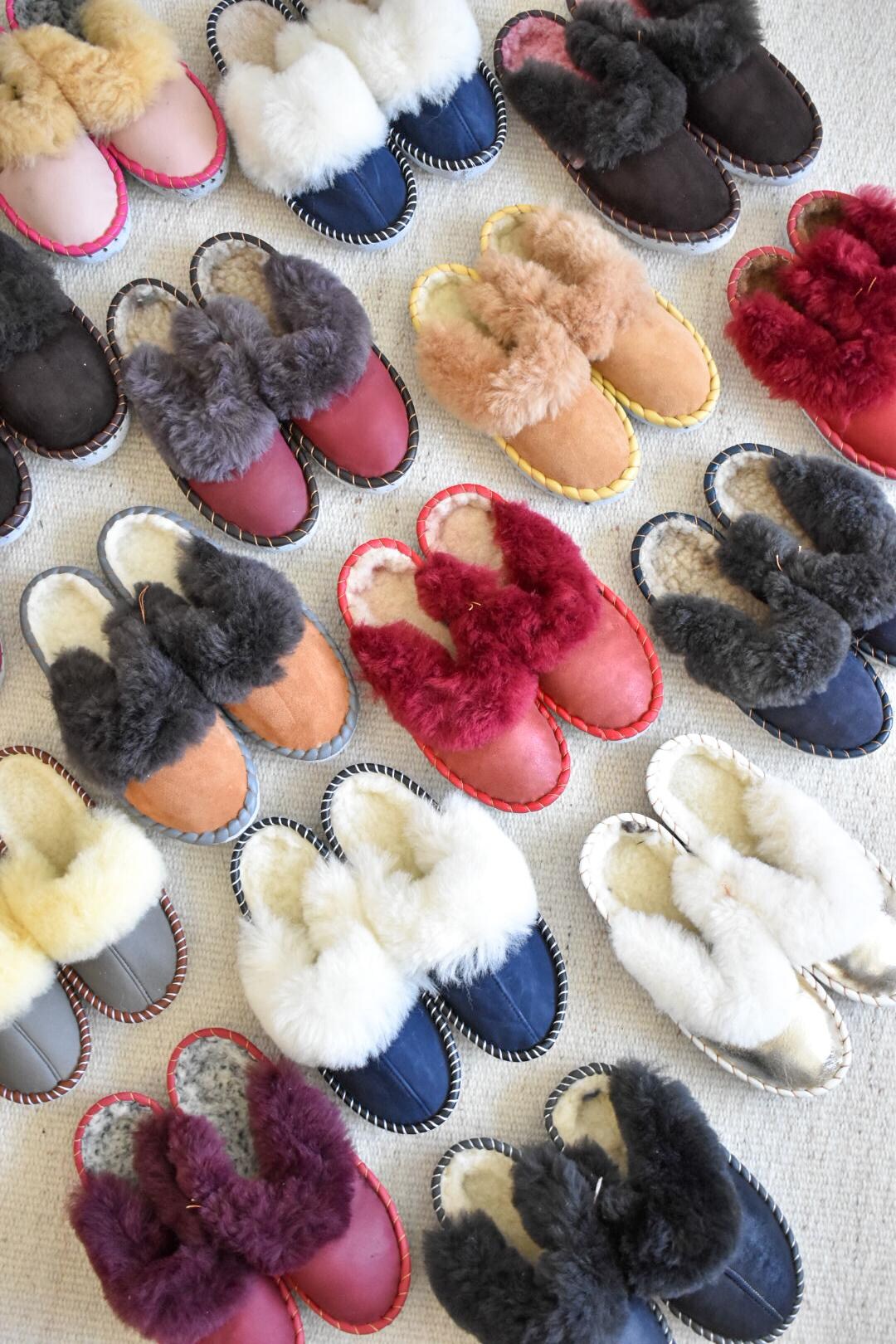 LUCKY DIP Sheepskin Handmade Mule Slippers Non- Embroided - Etsy UK