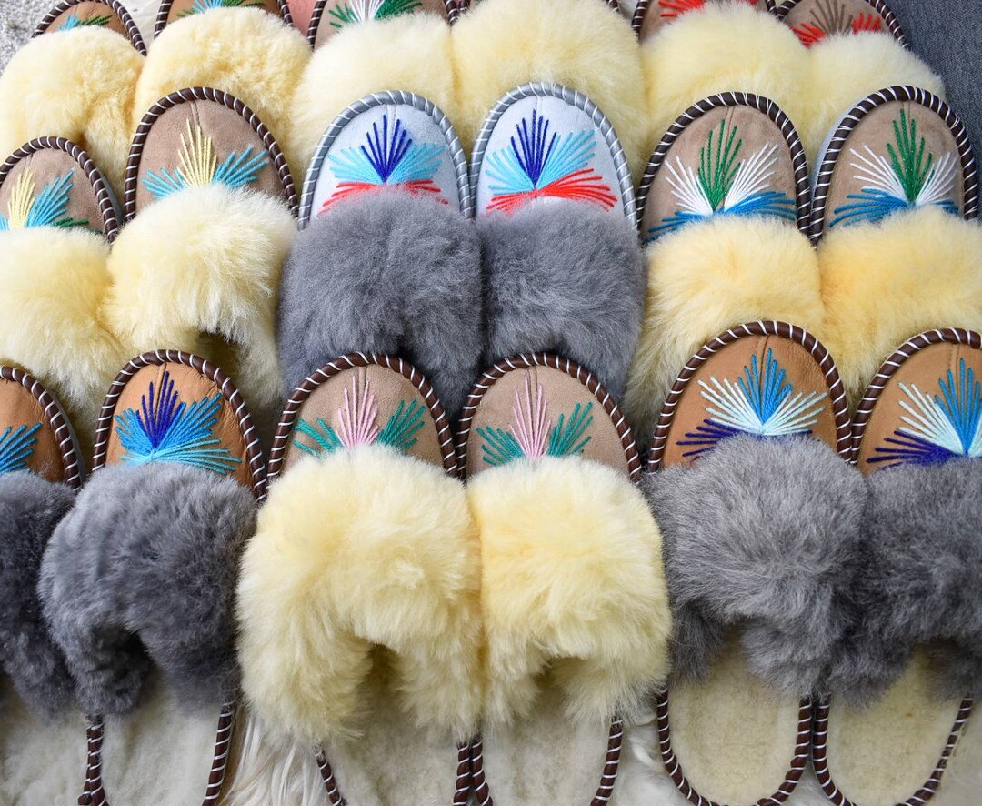 OUTLET Sheepskin Handmade Mule Slippers - Etsy UK