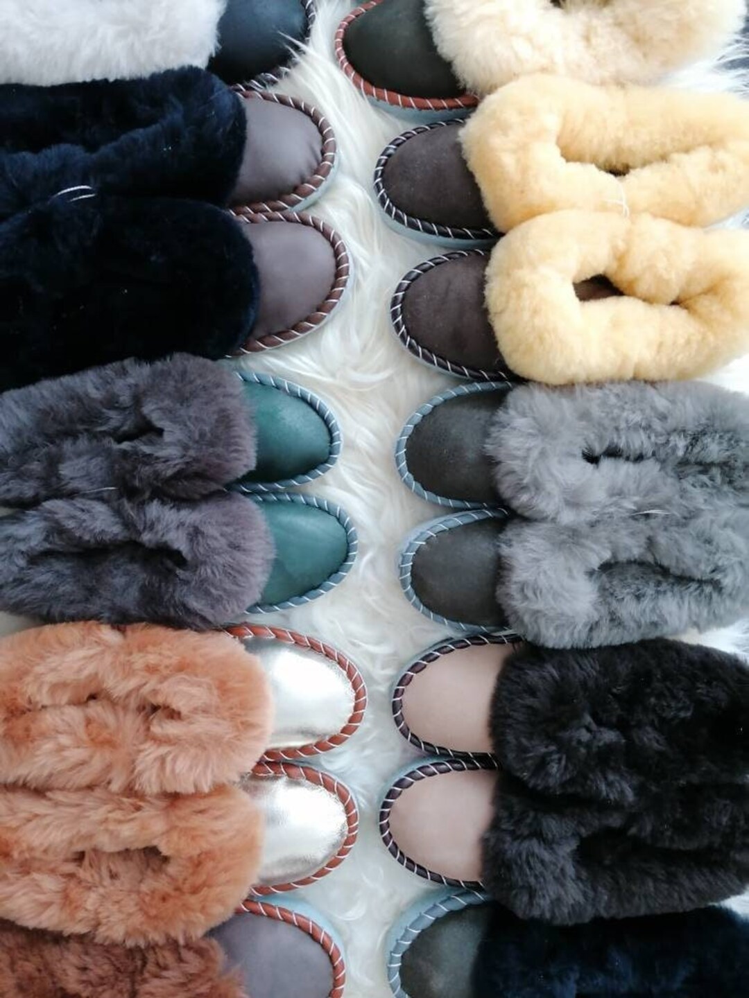 LUCKY DIP Non Embroidered Sheepskin Moccasins Slippers - Etsy