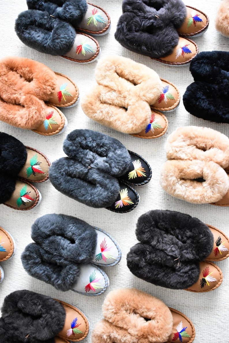 Lucky Dip Sheepskin Moccasin Slippers - Etsy UK
