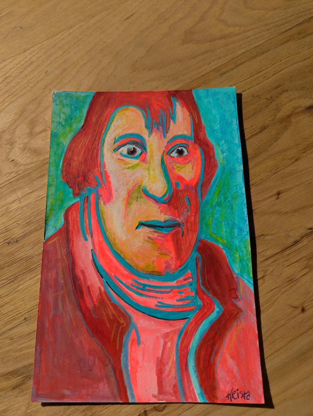 Freaky Ethan Allen Original Art Painting: - Crayon, Ink, Gouache ...