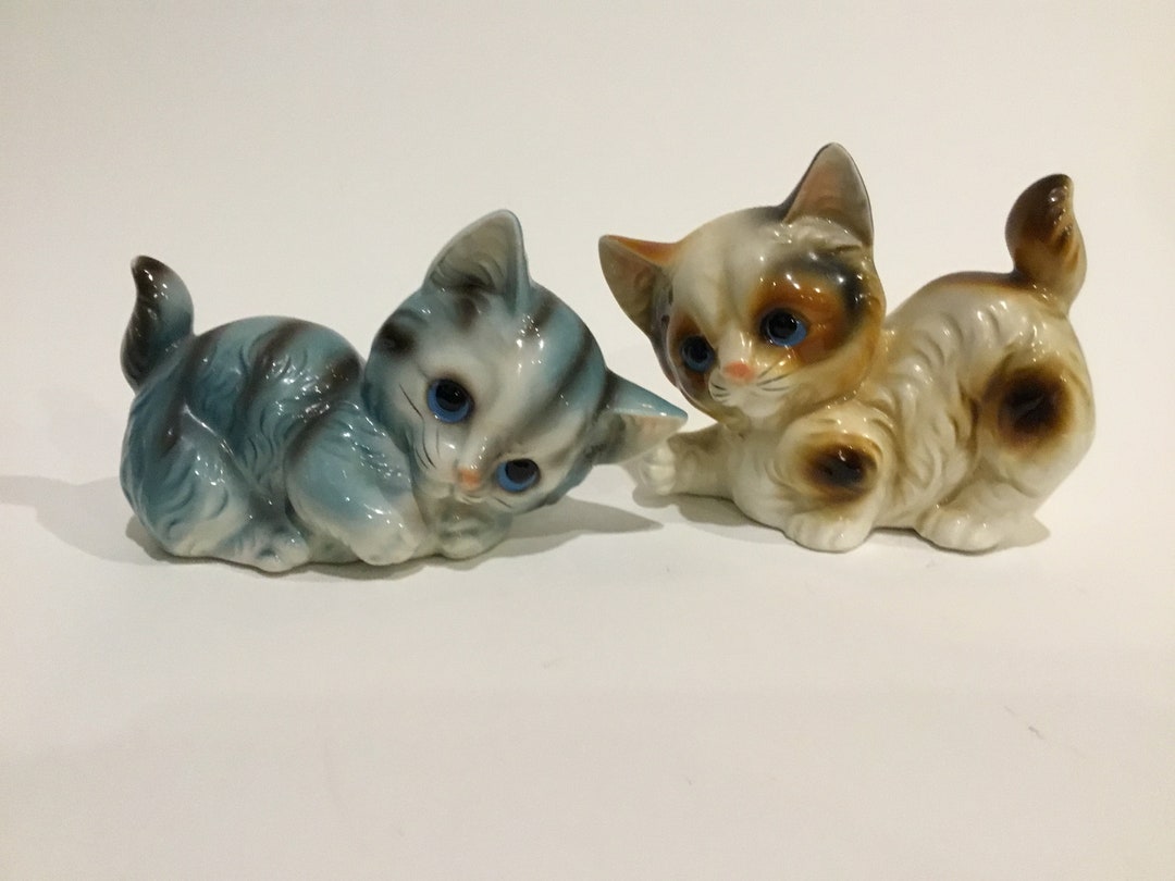 Adorable Ceramic Kitten Pair Made in Japan - Etsy