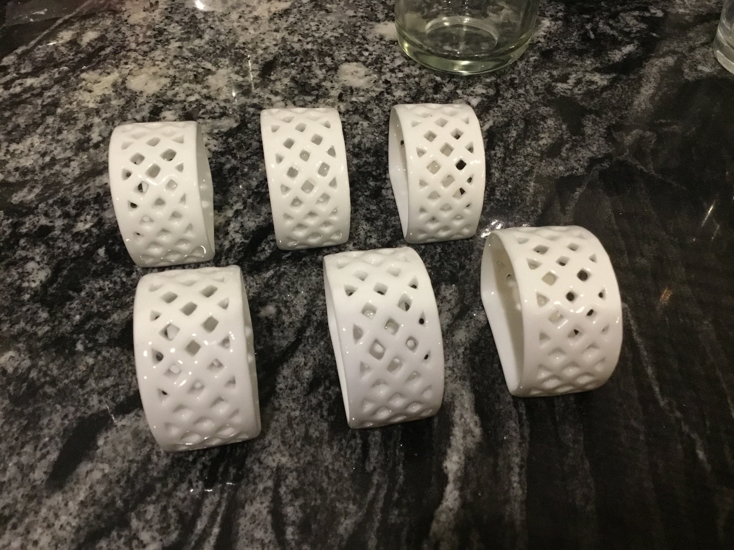 Porcelain Napkin Ring Set of Six in Lace Pattern - Etsy