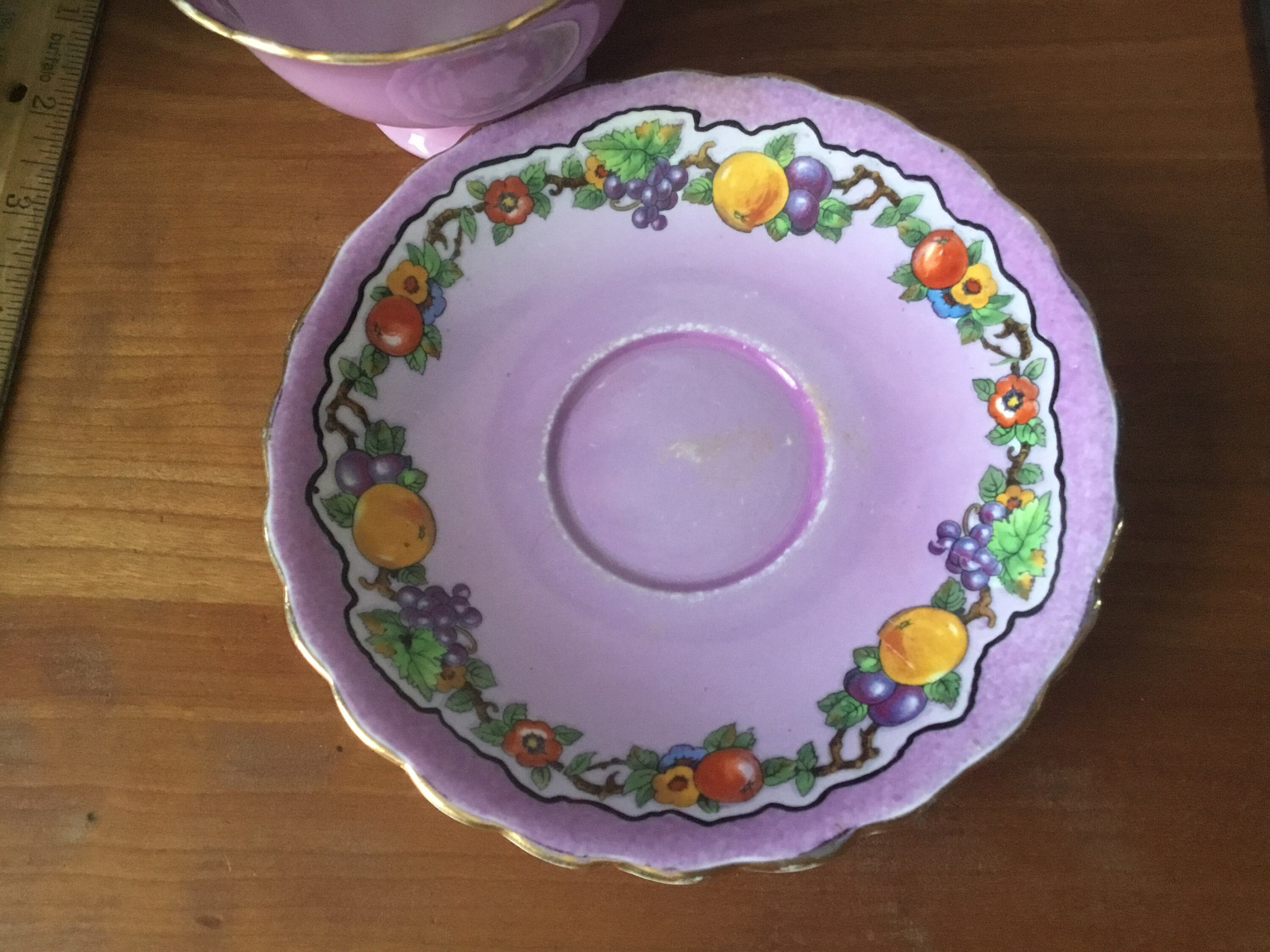 Vintage Atlas China Stoke on Trent England Purple With Fruit Tea Cup ...