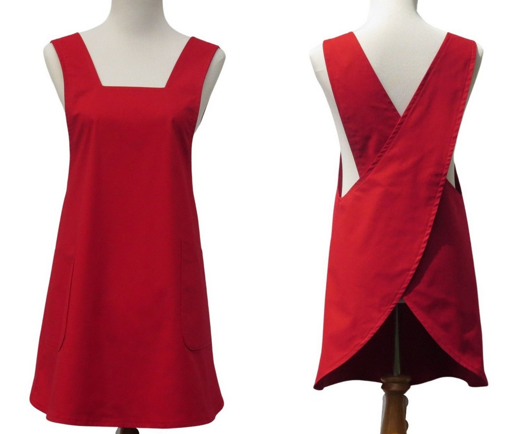 Solid Color Cross Back Apron in a Choice of 12 Colors With Optional ...