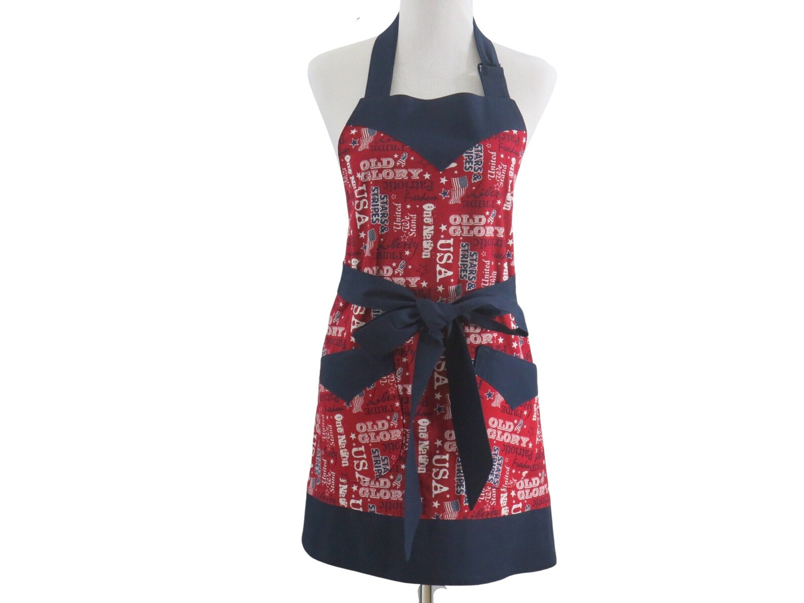 Women's Patriotic Apron in Red White & Blue American USA - Etsy