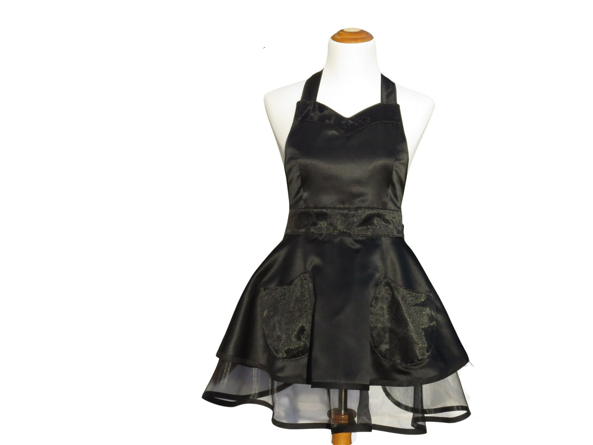 Women's Plus Size Dressy Black Full Apron With a Full - Etsy