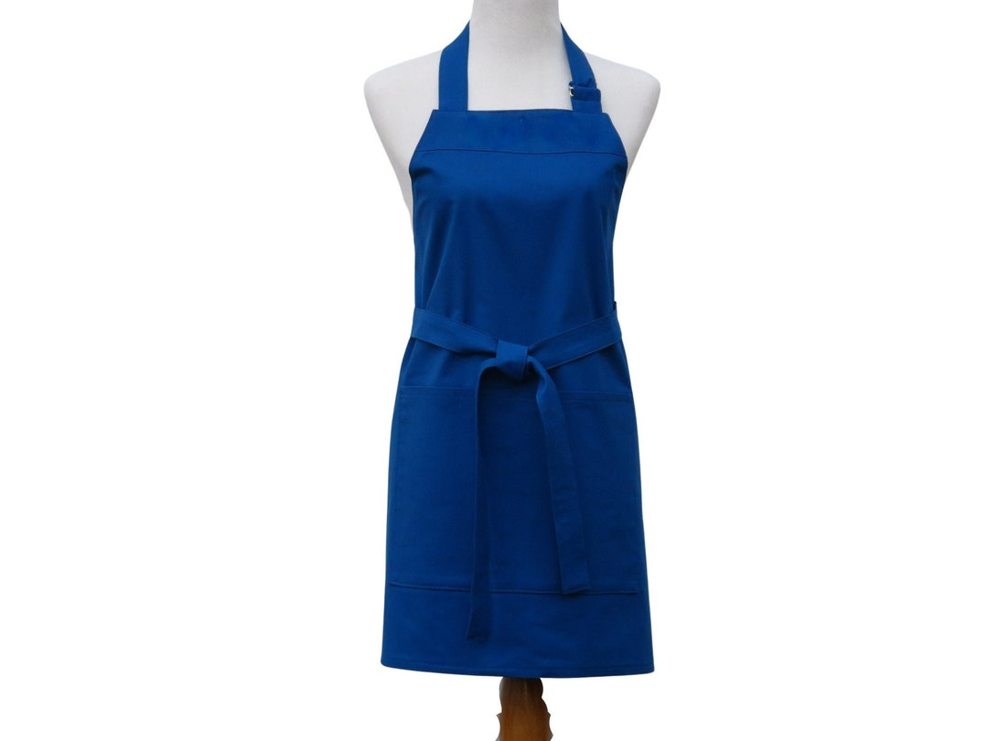 Women's or Unisex Solid Color Apron With Large Pockets, in 16 Color ...