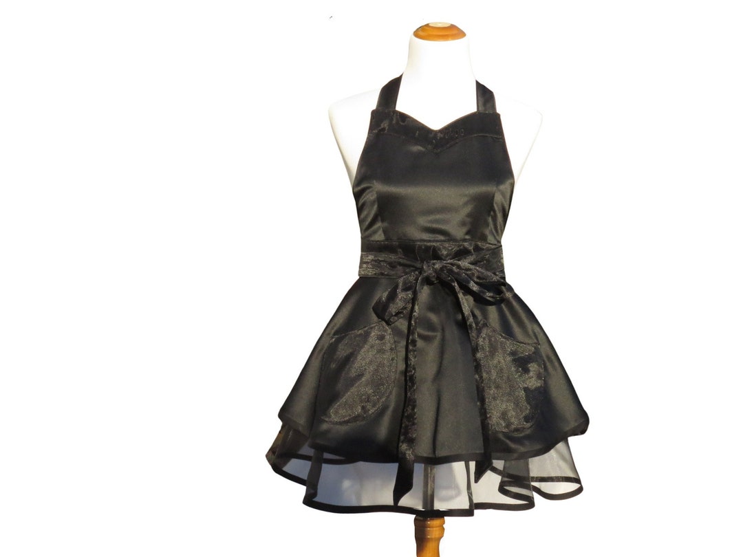 Women's Plus Size Dressy Black Full Apron With a Full - Etsy
