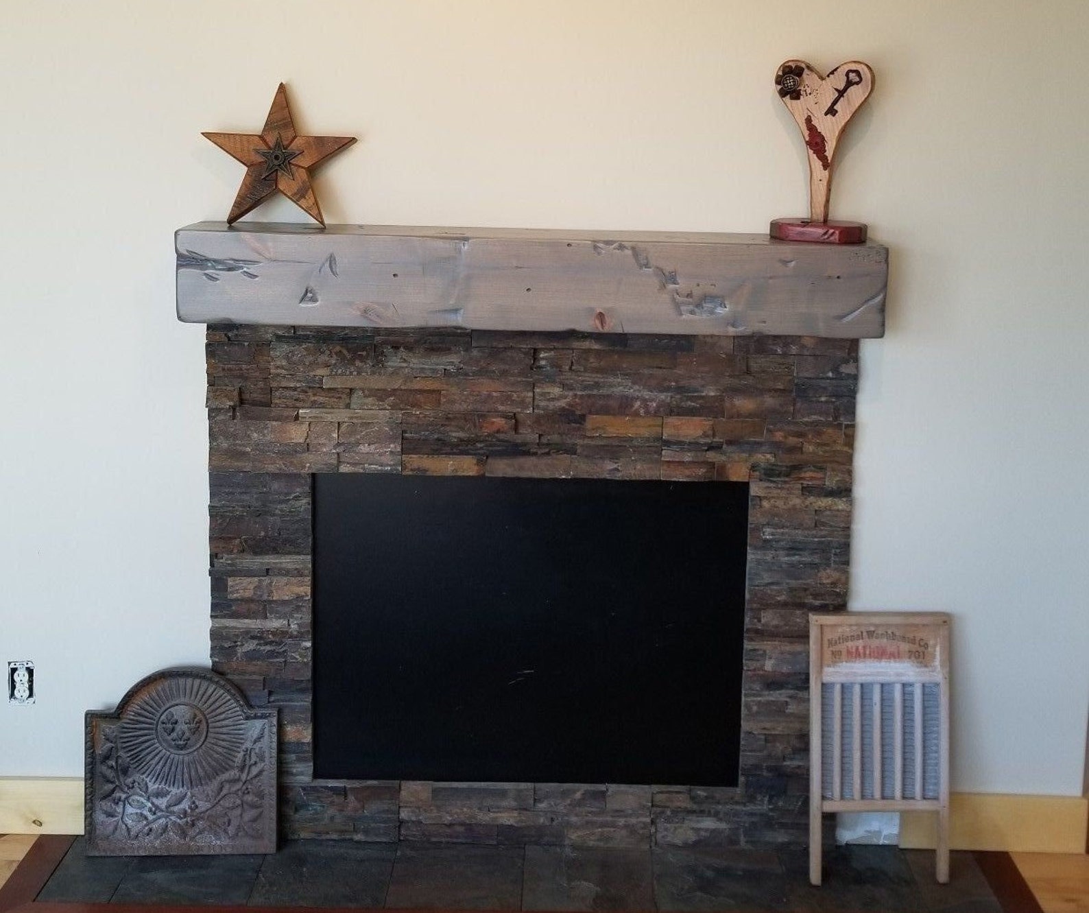 Fireplace Mantel Floating Beam Rustic Salvaged Barnwood - Etsy