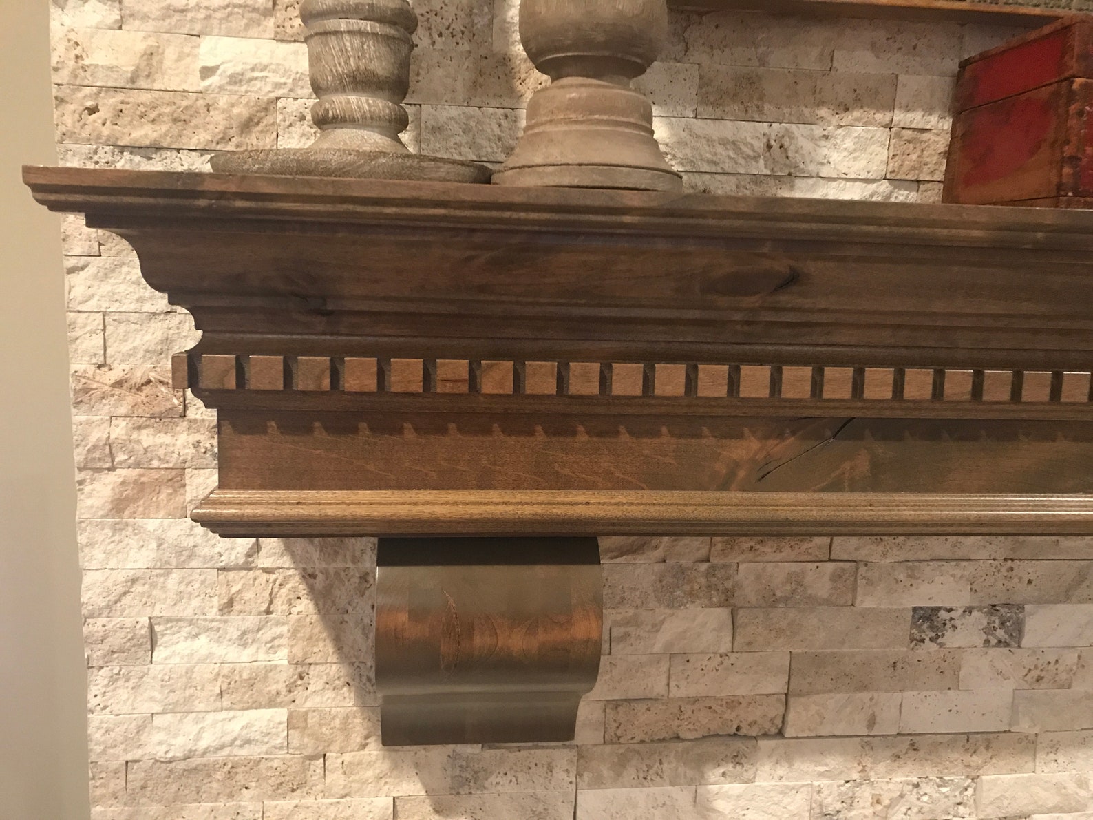 Fireplace Mantel Handmade Snake River Model With Dark Walnut - Etsy