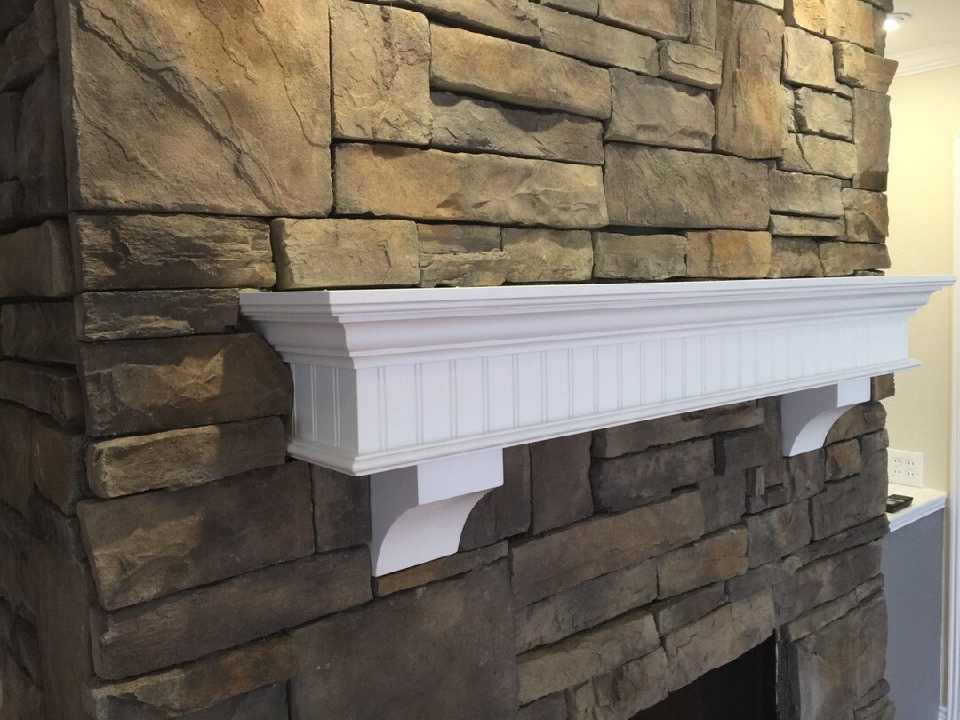Fireplace Painted Mantel, Bead Board Facing With Crown Molding and ...