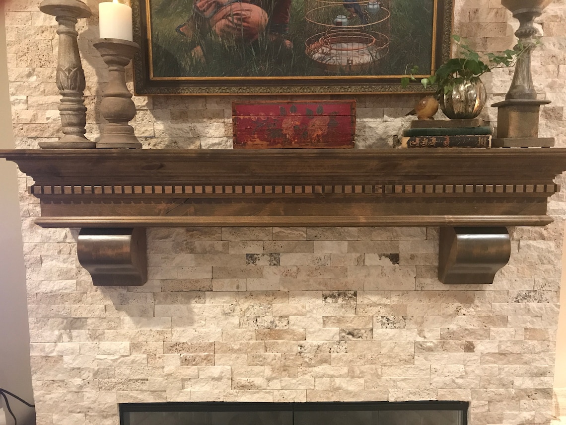 Fireplace Mantel Handmade Snake River Model With Dark Walnut - Etsy